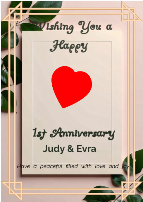 Wedding Anniversary Card Design Template | PosterMyWall