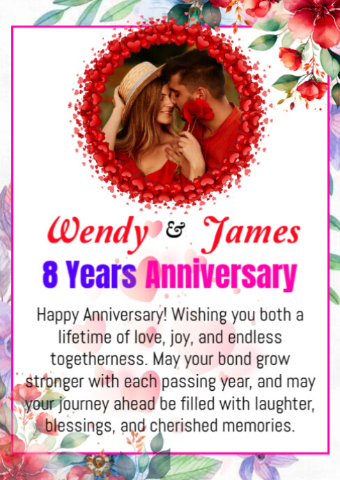Wedding Anniversary Card Template | PosterMyWall