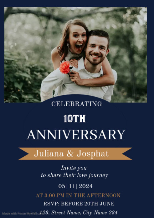 wedding Anniversary celebration poster Template | PosterMyWall