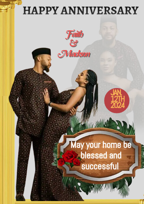 Wedding anniversary Template | PosterMyWall