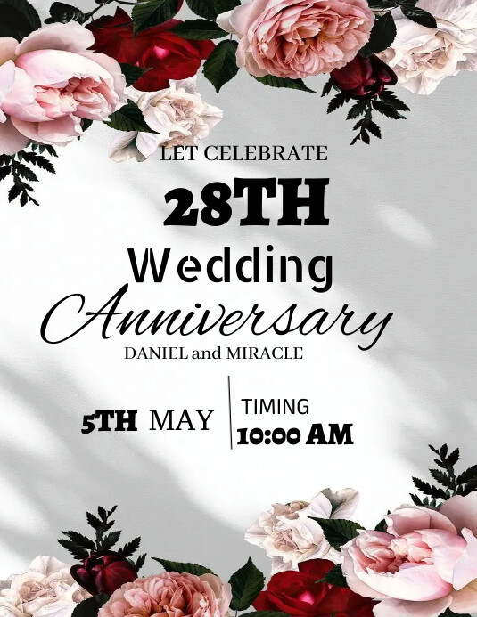 Wedding anniversary Template | PosterMyWall