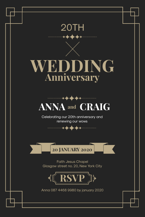 Wedding Anniversary Flyer Template | PosterMyWall
