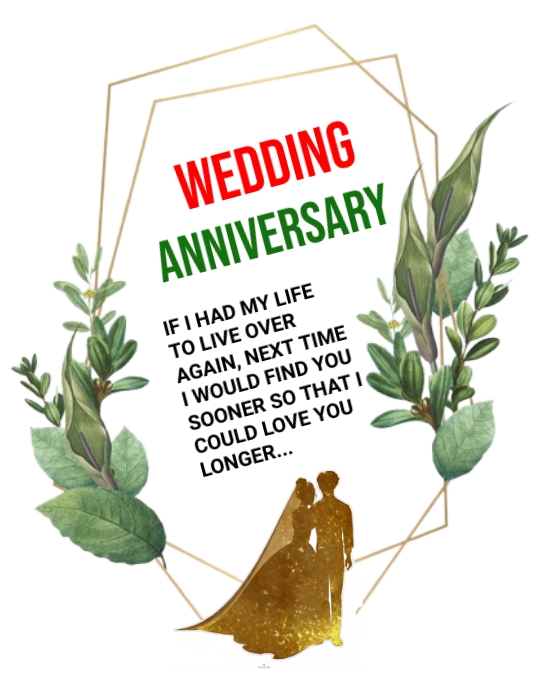 wedding anniversary flyer Template | PosterMyWall