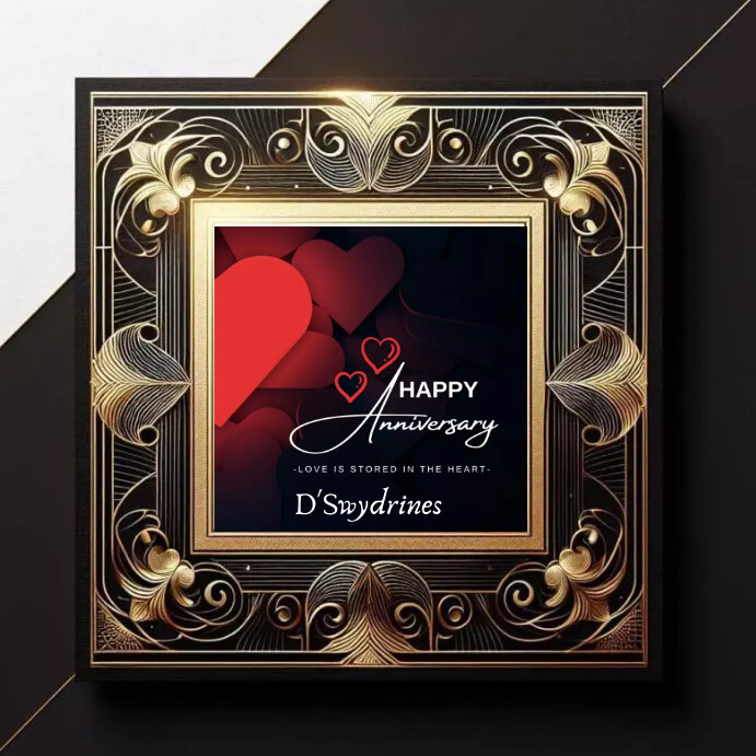 Plantilla de Wedding anniversary frame card design | PosterMyWall
