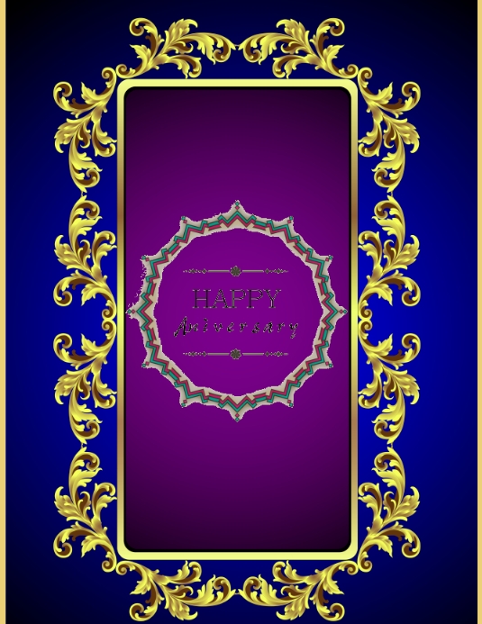 Plantilla de Wedding anniversary greeting card template | PosterMyWall