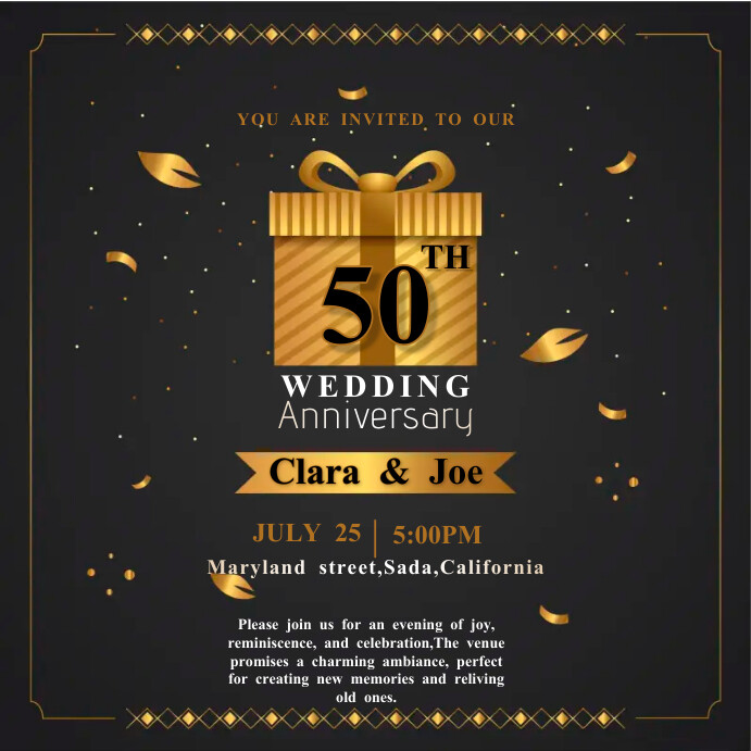 Modèle wedding anniversary invitation | PosterMyWall