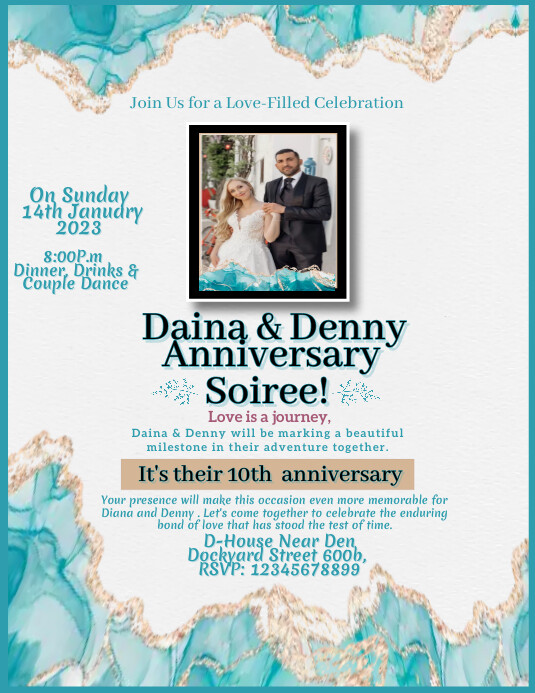 Wedding Anniversary Invitation Flyer Template | PosterMyWall