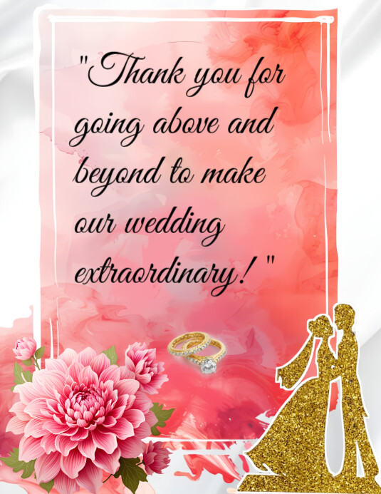 Wedding Appreciation and Gratitude template | PosterMyWall
