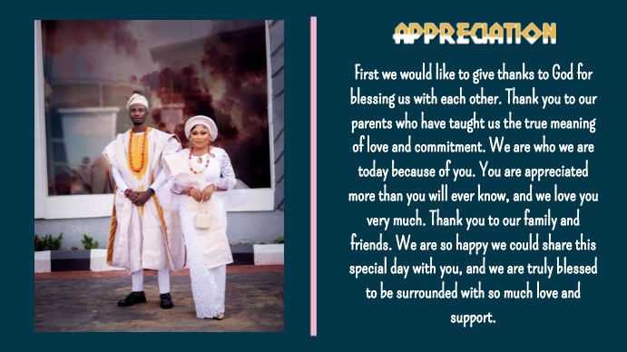 Wedding Appreciation Template | PosterMyWall