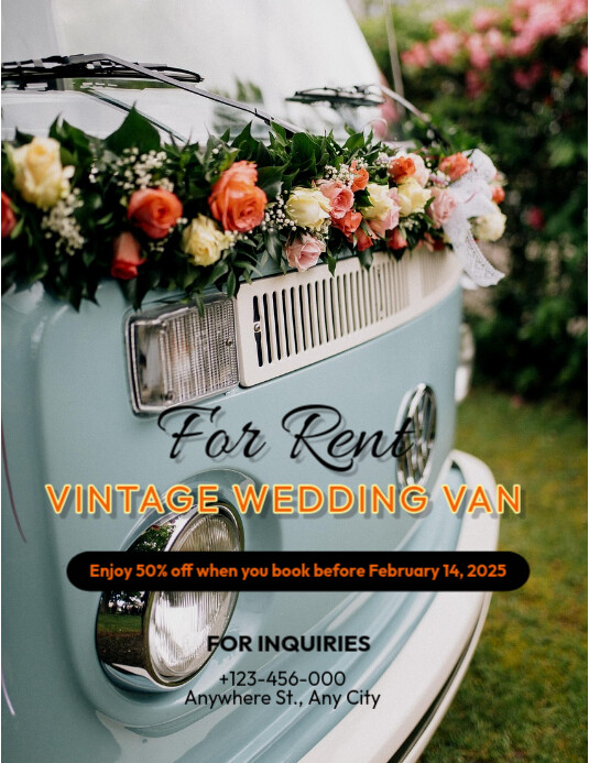Copy of wedding car for rent business flyer | PosterMyWall
