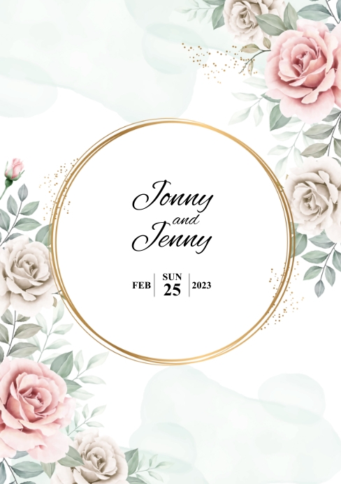 Wedding Card (frontside) Template | PosterMyWall