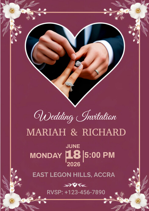 Plantilla de Wedding Card | PosterMyWall
