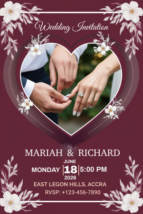 Wedding Card Template | PosterMyWall