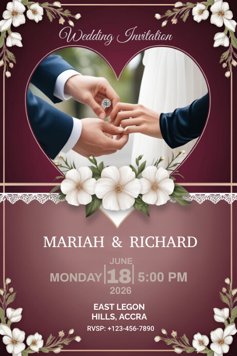 Plantilla de Wedding Card | PosterMyWall
