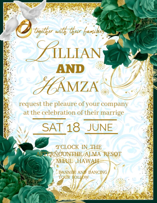 Wedding card design template | PosterMyWall