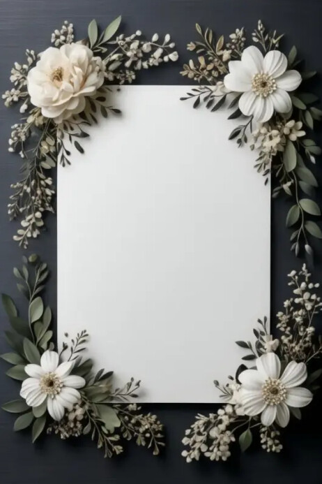 Wedding card floral border Template | PosterMyWall