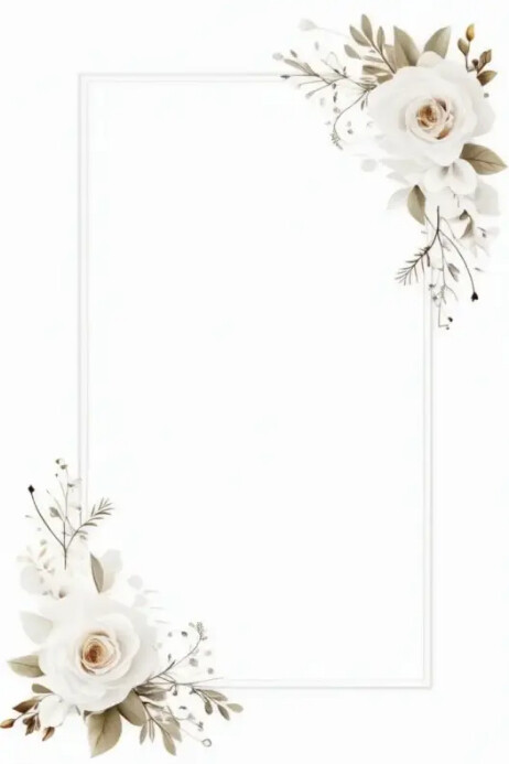 Wedding card floral border Template | PosterMyWall