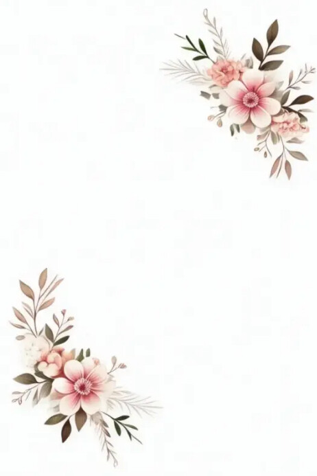 Wedding card floral border Templat | PosterMyWall