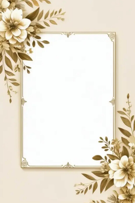 Wedding card floral border Template | PosterMyWall