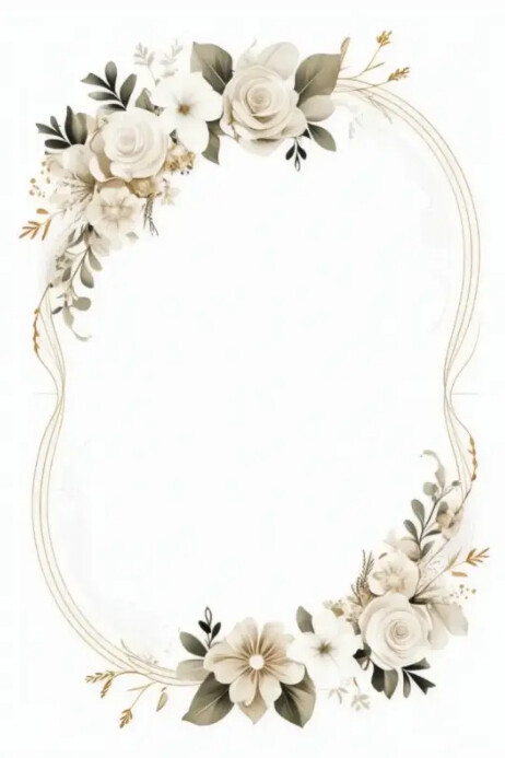 Wedding card floral border Template | PosterMyWall
