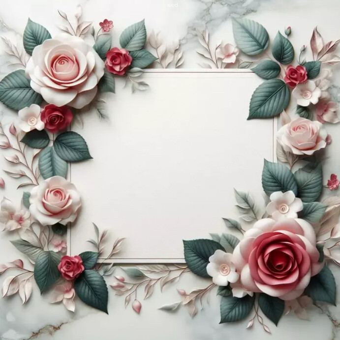 Copy of Wedding card floral border wedding | PosterMyWall