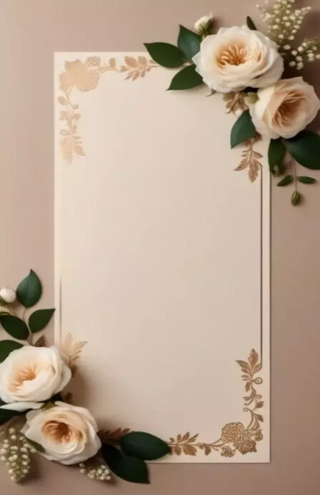 Plantilla de Wedding card flower border | PosterMyWall