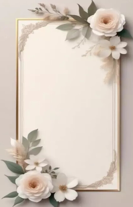 Wedding card flower border Templat | PosterMyWall