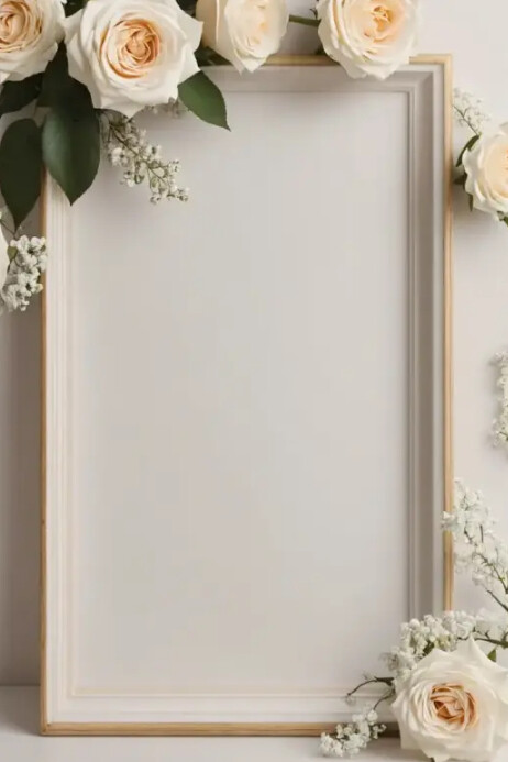 Wedding card flower border Template | PosterMyWall