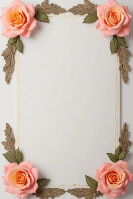 Wedding card flower border Template | PosterMyWall