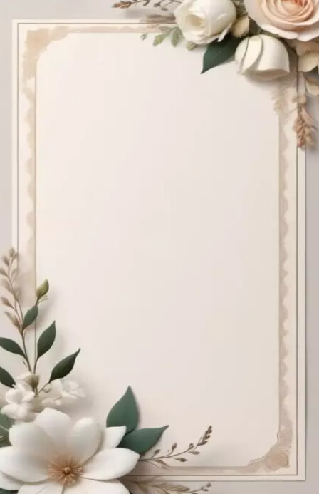 Wedding card flower border Template | PosterMyWall