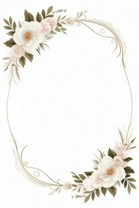 Wedding card flower border Template | PosterMyWall