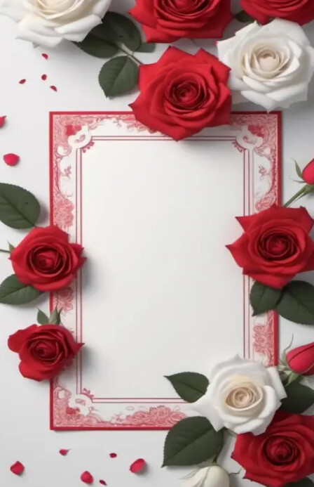 Wedding card flower border Template | PosterMyWall