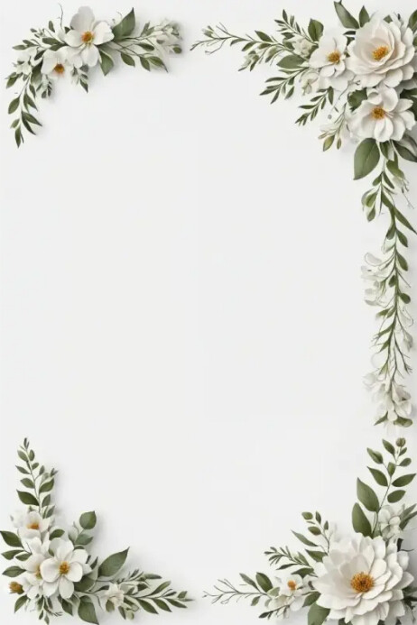 Wedding card flower border Template | PosterMyWall