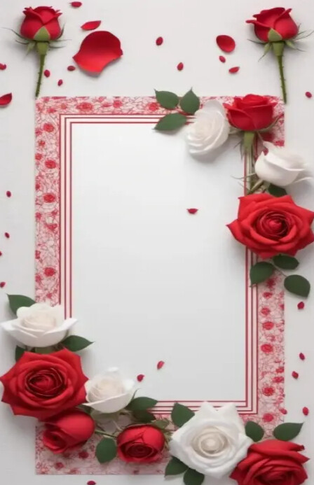 Wedding card flower border Template | PosterMyWall