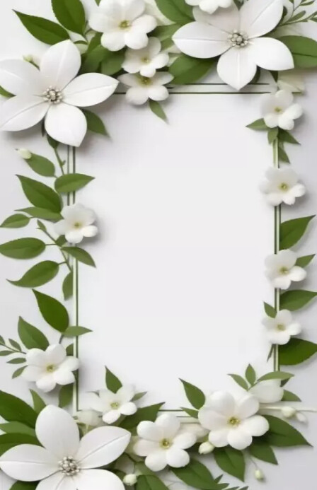 Wedding card flower border Template | PosterMyWall