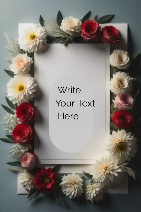 Wedding card flower border frame Template | PosterMyWall