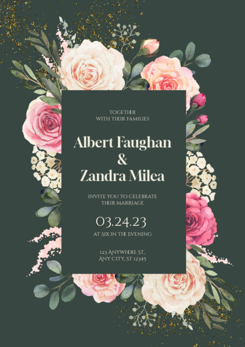 Wedding Card Flowers Template | PosterMyWall