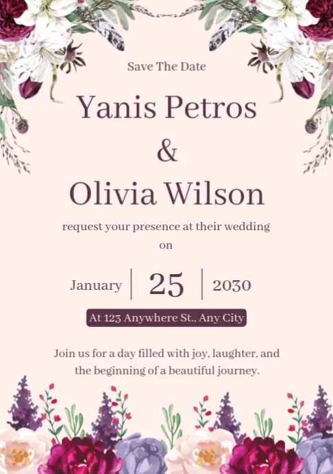 Copy of wedding card flyer template | PosterMyWall