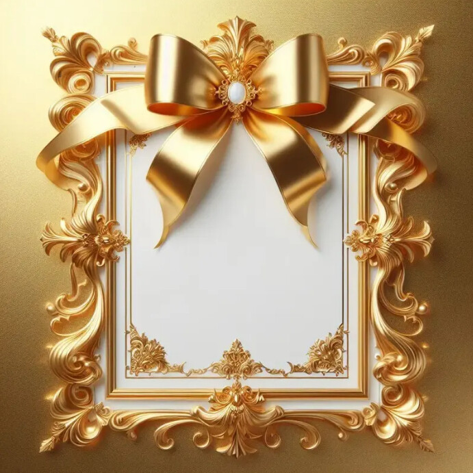 Wedding card gold border Template | PosterMyWall