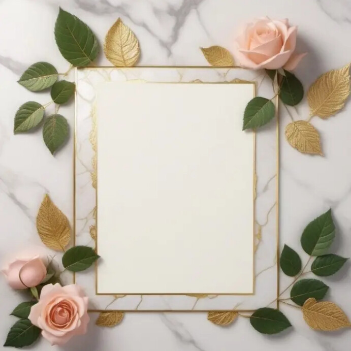 Wedding card gold border Template | PosterMyWall