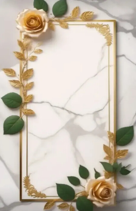 Wedding card gold border Template | PosterMyWall
