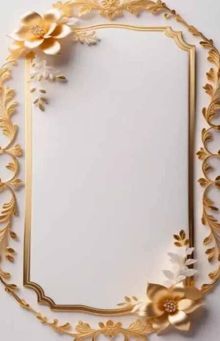 Copy of Wedding card gold border | PosterMyWall