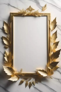 Wedding card gold frame border Template | PosterMyWall