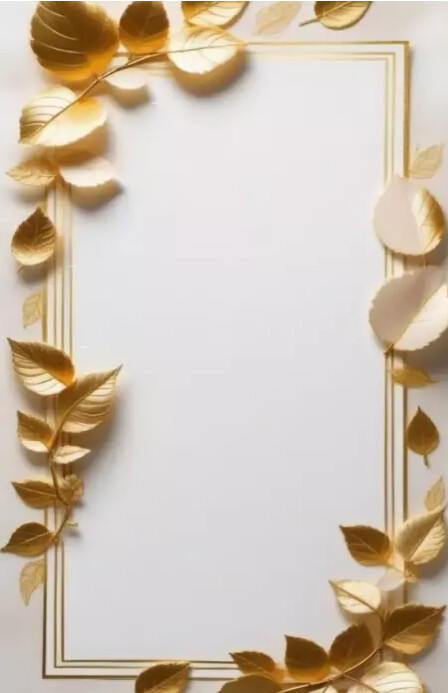 Wedding card gold frame border Template | PosterMyWall