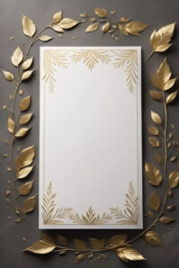 Wedding card template design gold frame | PosterMyWall