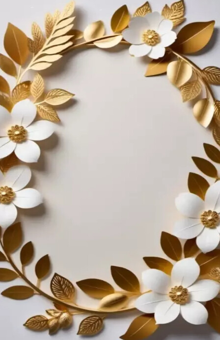 Wedding card gold frame border Template | PosterMyWall