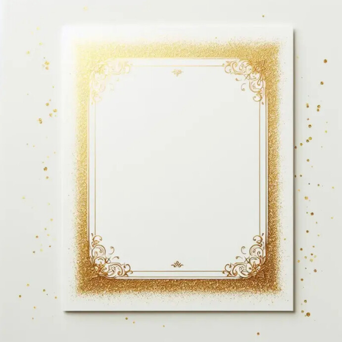 Wedding card gold frame border Template | PosterMyWall