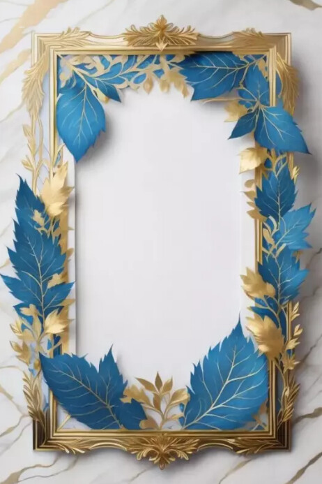 Wedding card gold frame border Template | PosterMyWall