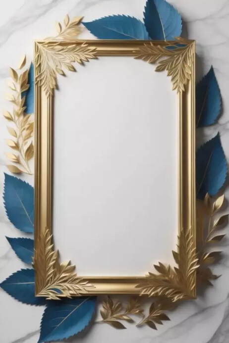 Plantilla de Wedding card gold frame border | PosterMyWall