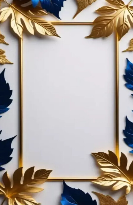 Wedding card gold frame border Template | PosterMyWall